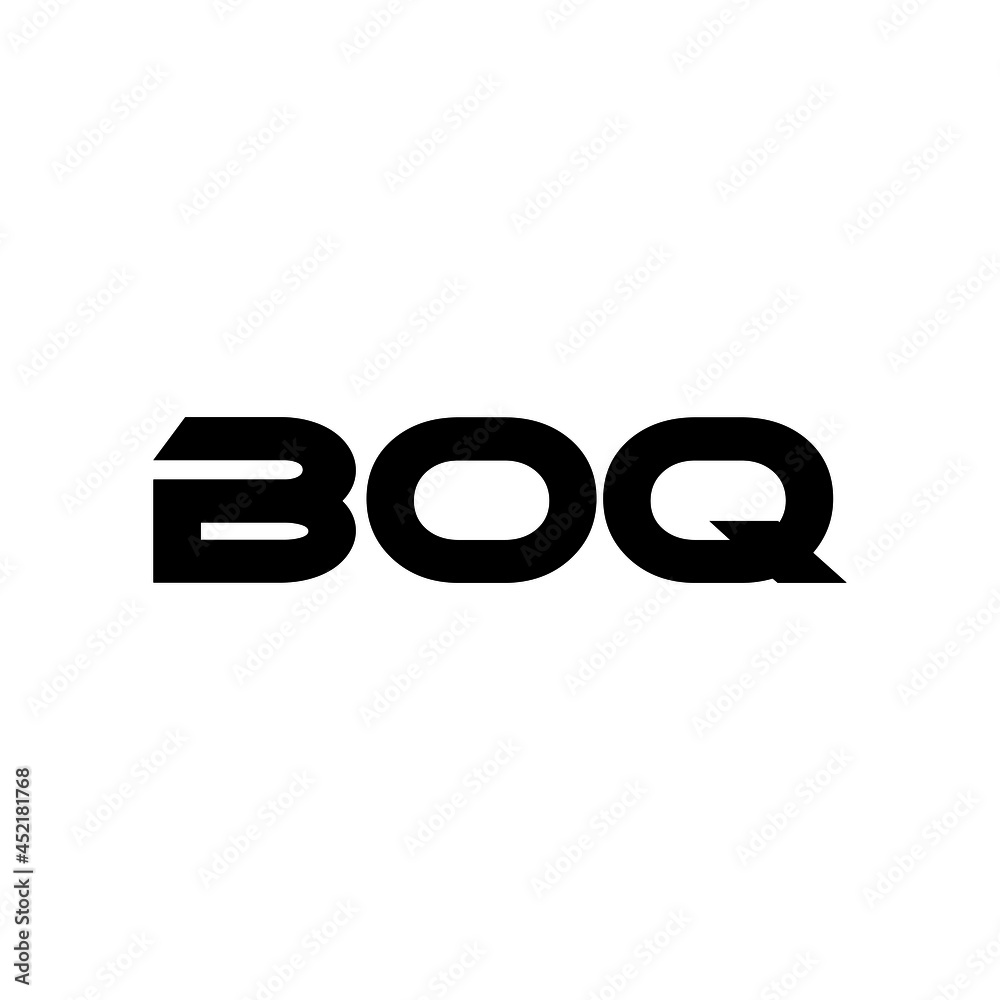 BOQ letter logo design with white background in illustrator, vector ...