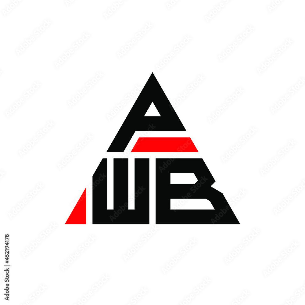 PWB triangle letter logo design with triangle shape. PWB triangle logo ...