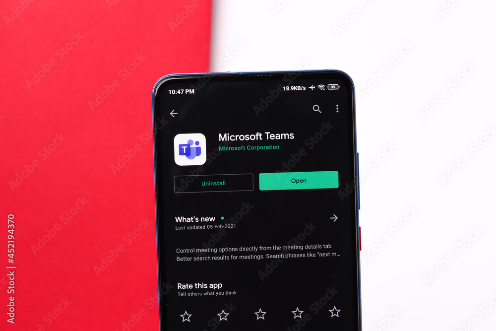 Assam, india - February 19, 2021 : Microsoft Teams logo on phone screen ...