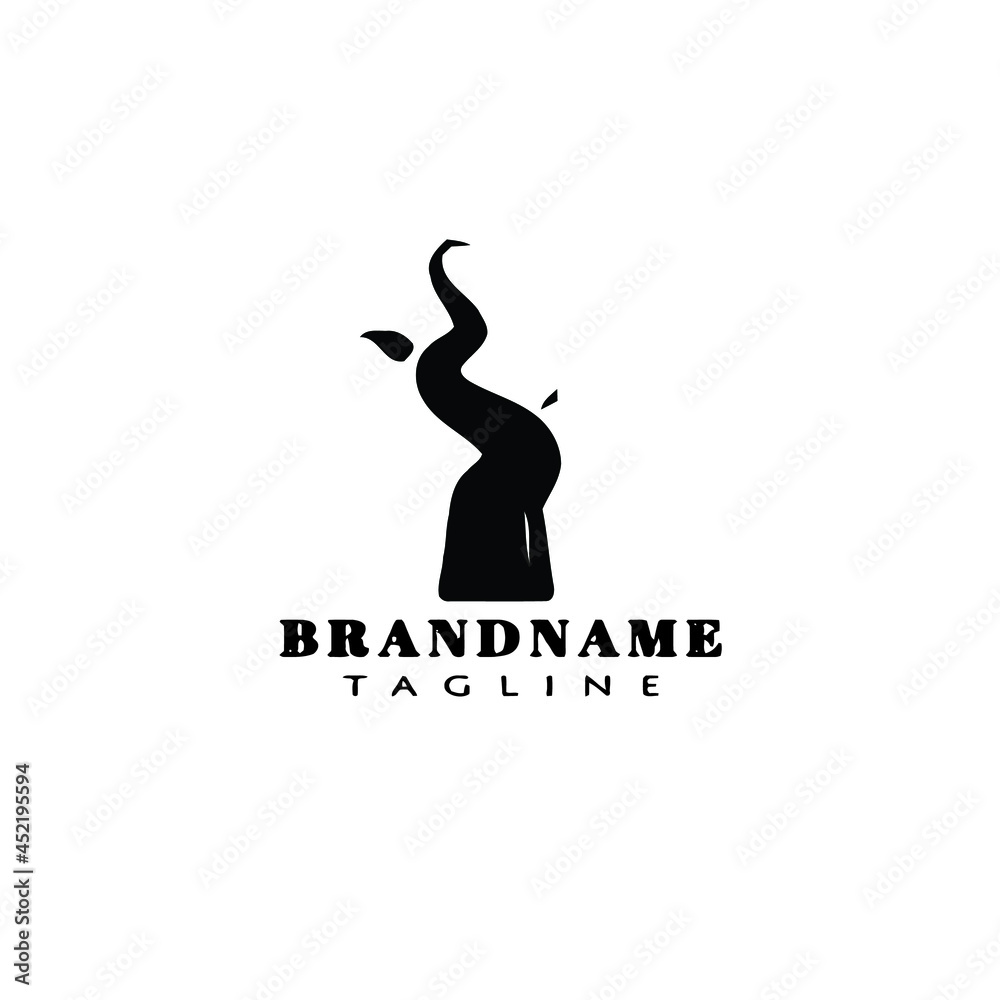 beanstalk logo cartoon icon design template isolated black vector ...