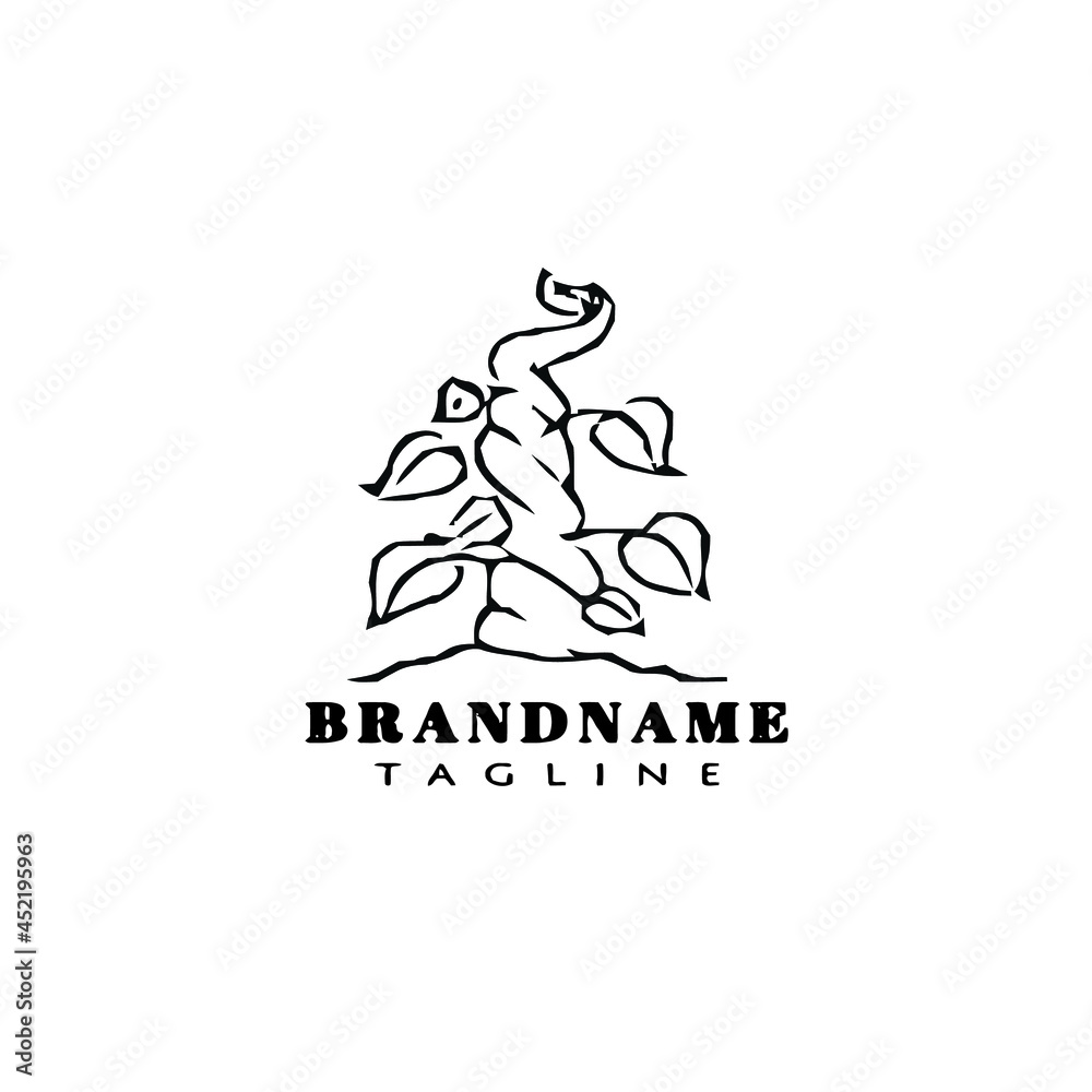 beanstalk logo cartoon icon design template isolated black simple ...
