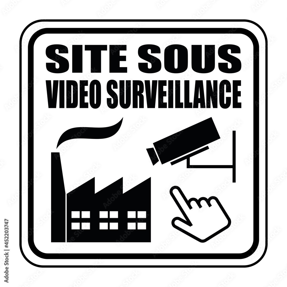 Logo site sous vidéo surveillance. Stock Vector | Adobe Stock
