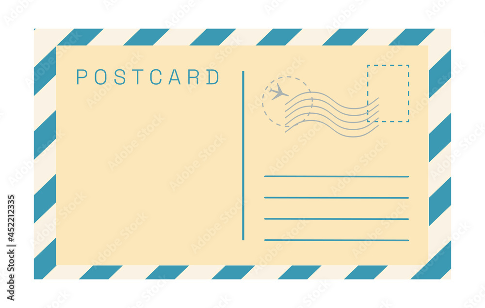 Vector vintage postcard template isolated on white background. Empty ...