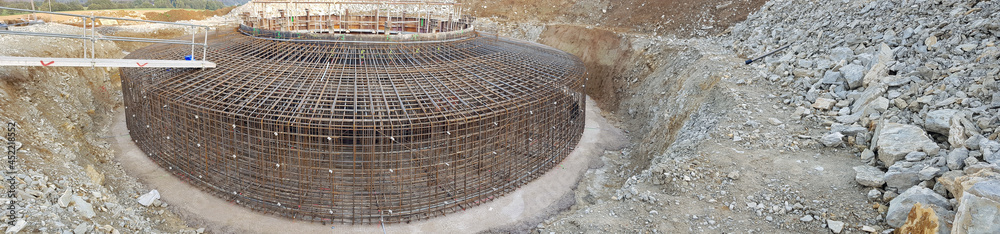 metalwork in the foundation of a wind turbine base Stock Photo | Adobe ...