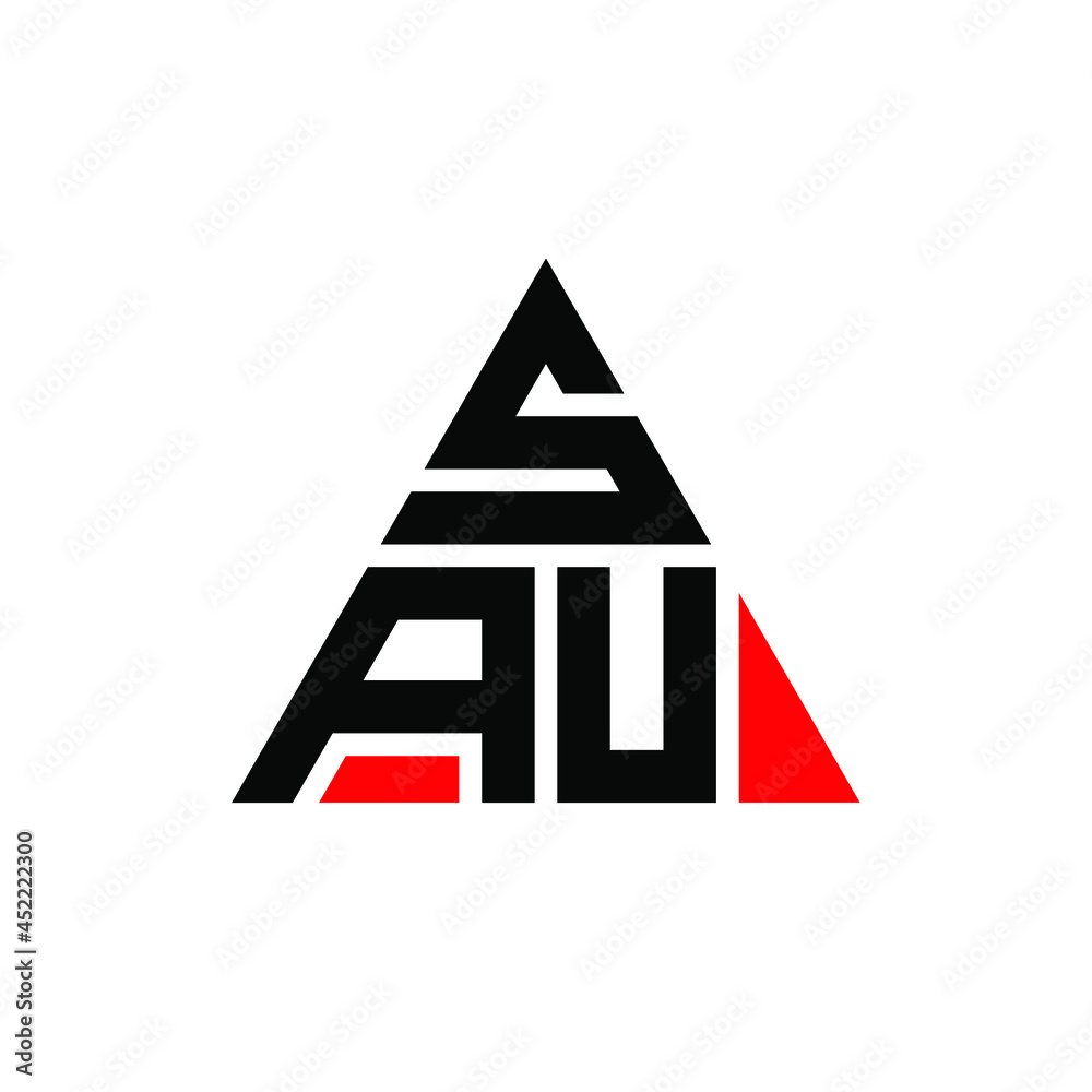 SAU triangle letter logo design with triangle shape. SAU triangle logo ...
