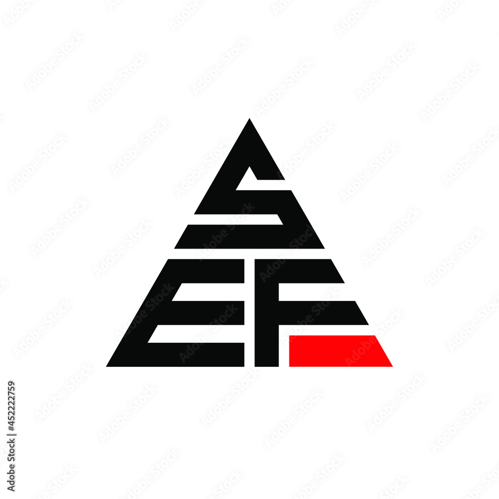 SEF triangle letter logo design with triangle shape. SEF triangle logo ...