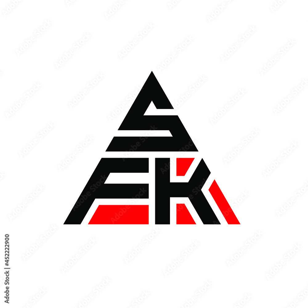 SFK triangle letter logo design with triangle shape. SFK triangle logo ...