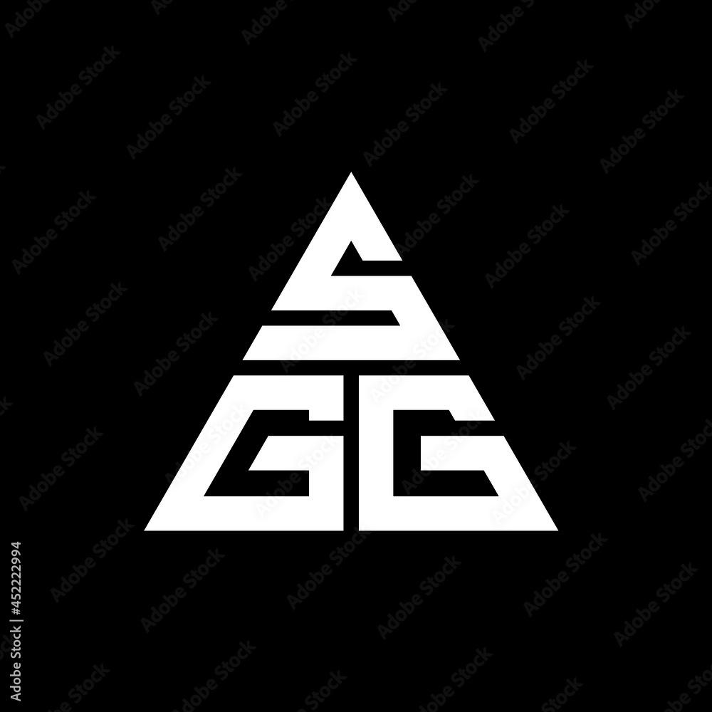 SGG triangle letter logo design with triangle shape. SGG triangle logo ...