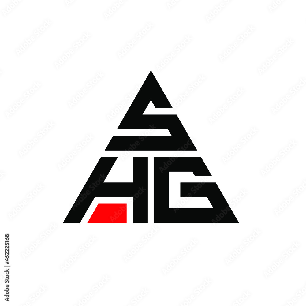 SHG triangle letter logo design with triangle shape. SHG triangle logo ...