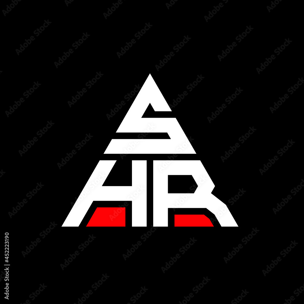 SHR triangle letter logo design with triangle shape. SHR triangle logo ...