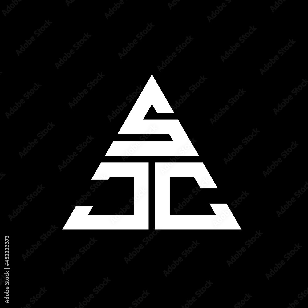 Vetor de SJC triangle letter logo design with triangle shape. SJC ...