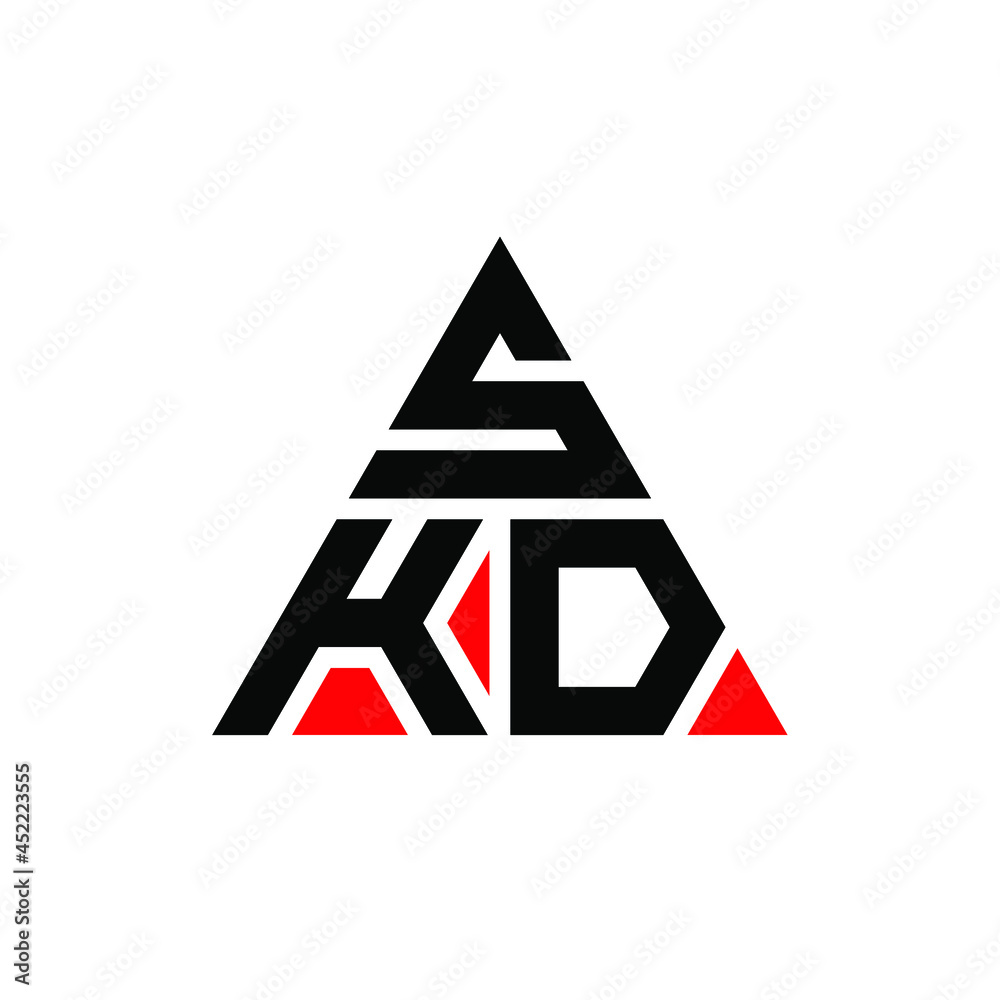 SKD triangle letter logo design with triangle shape. SKD triangle logo ...