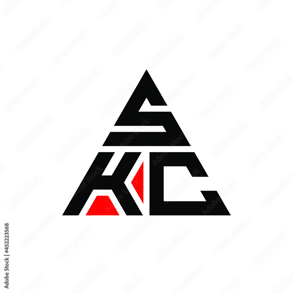 SKC triangle letter logo design with triangle shape. SKC triangle logo ...