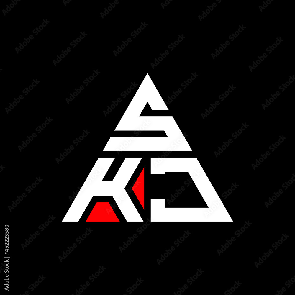 SKJ triangle letter logo design with triangle shape. SKJ triangle logo ...