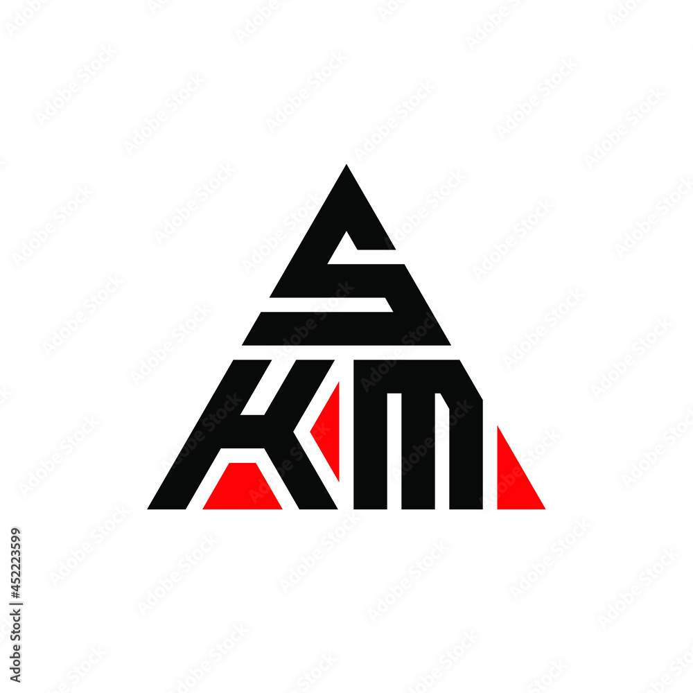 SKM triangle letter logo design with triangle shape. SKM triangle logo ...