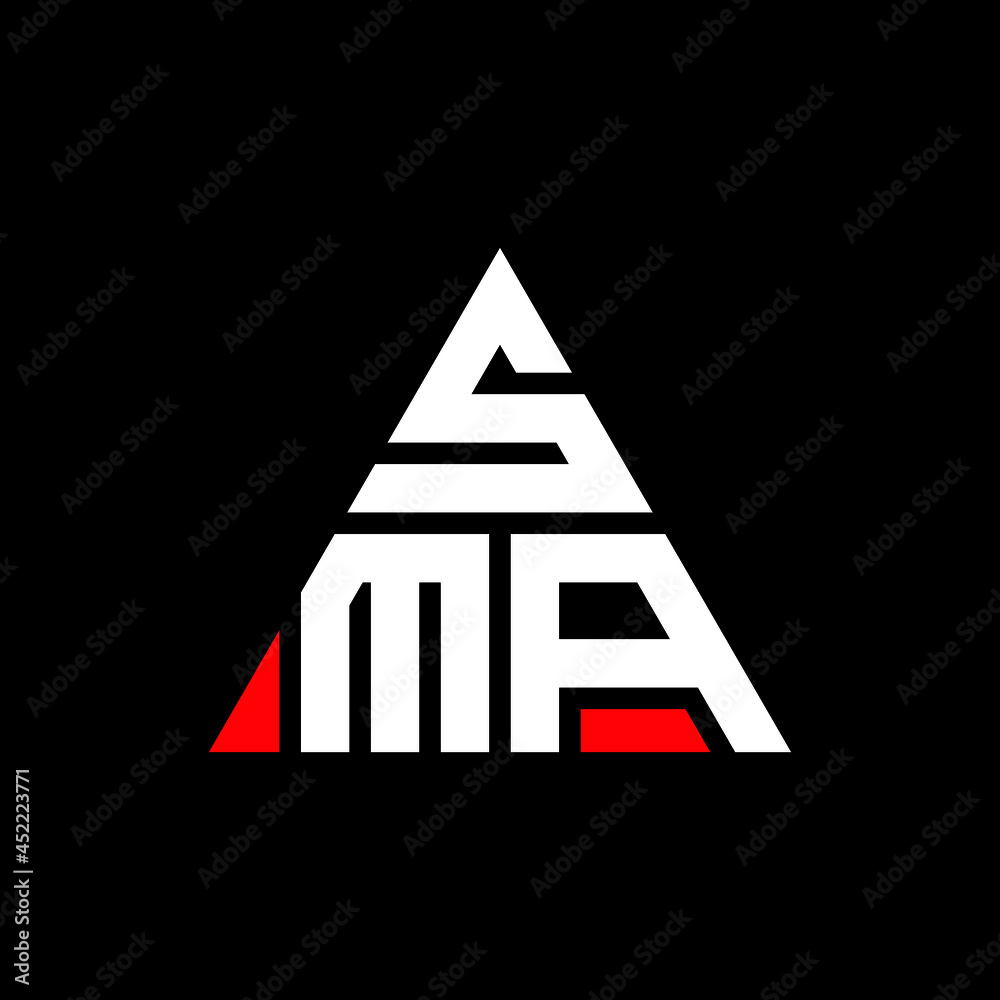 SMA triangle letter logo design with triangle shape. SMA triangle logo ...