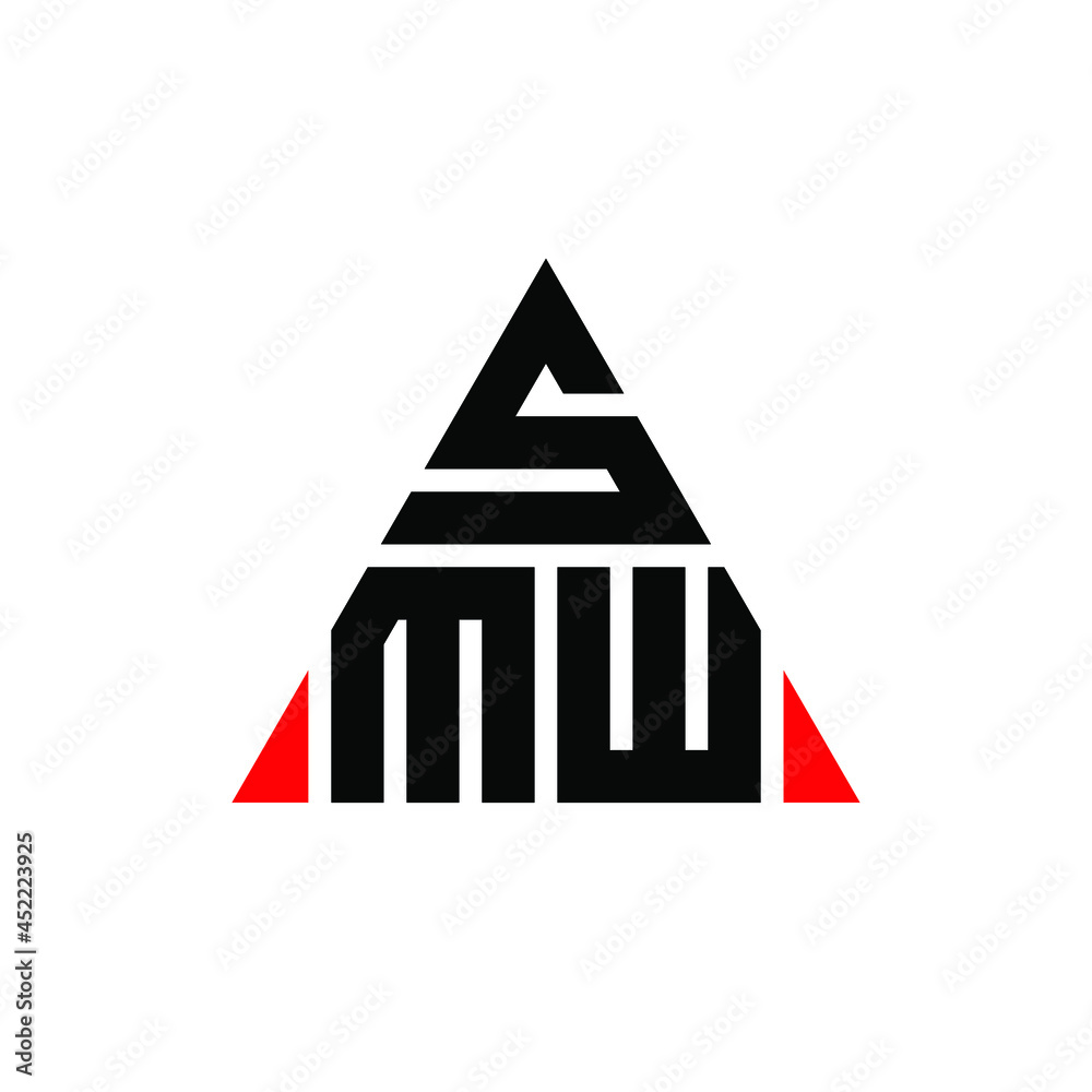 SMW triangle letter logo design with triangle shape. SMW triangle logo ...