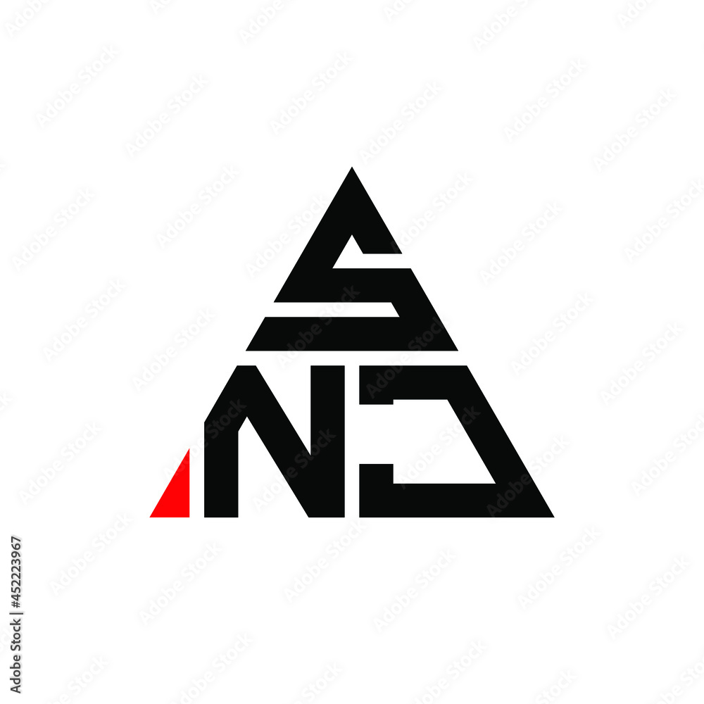 Vecteur Stock SNJ triangle letter logo design with triangle shape. SNJ ...