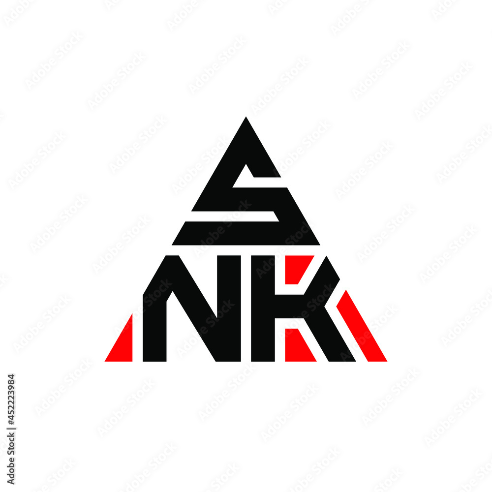 SNK triangle letter logo design with triangle shape. SNK triangle logo ...