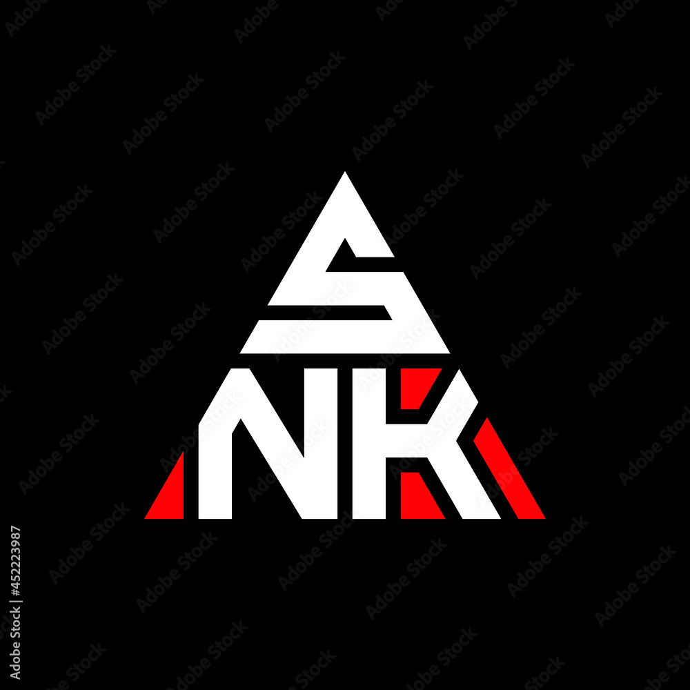 SNK triangle letter logo design with triangle shape. SNK triangle logo ...