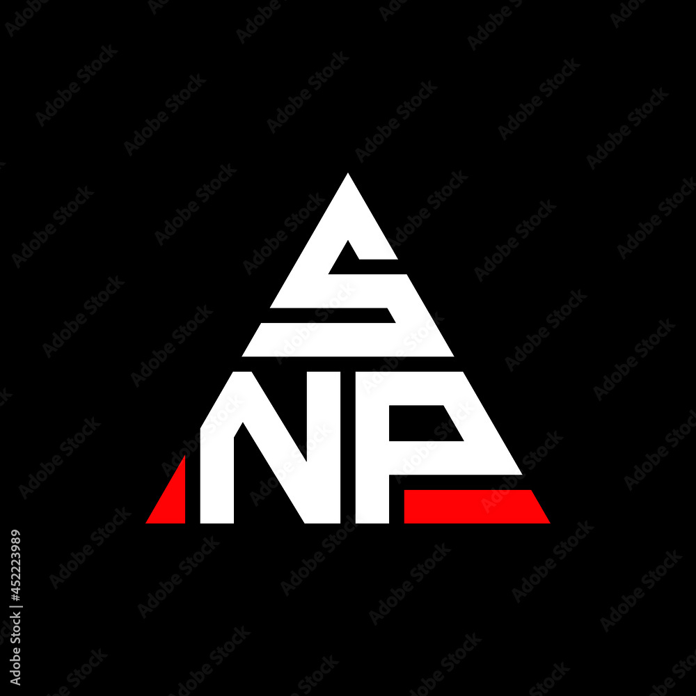 SNP triangle letter logo design with triangle shape. SNP triangle logo ...