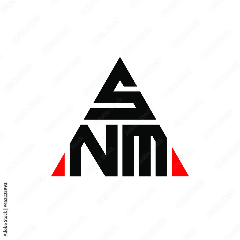 SNM triangle letter logo design with triangle shape. SNM triangle logo ...