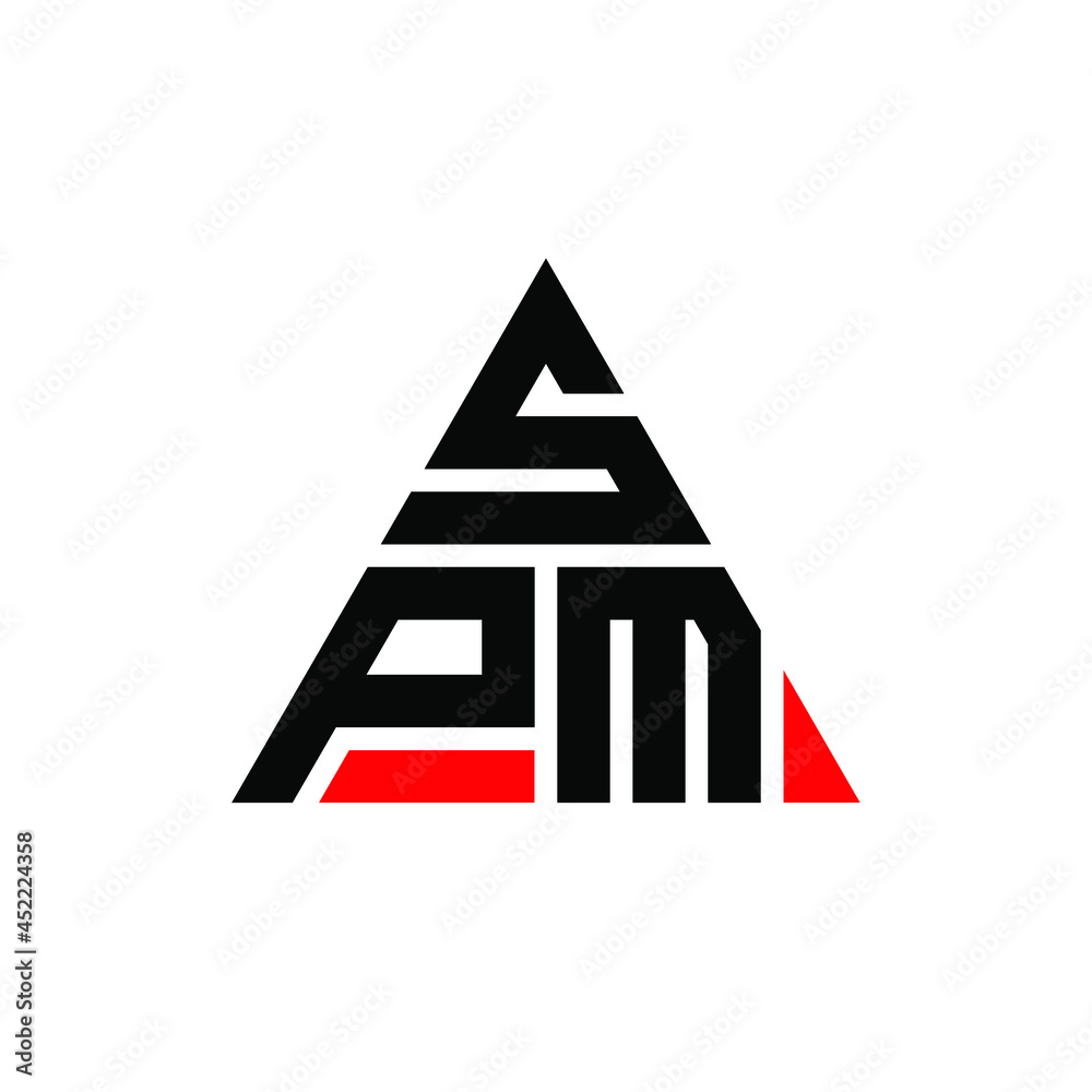 SPM triangle letter logo design with triangle shape. SPM triangle logo ...