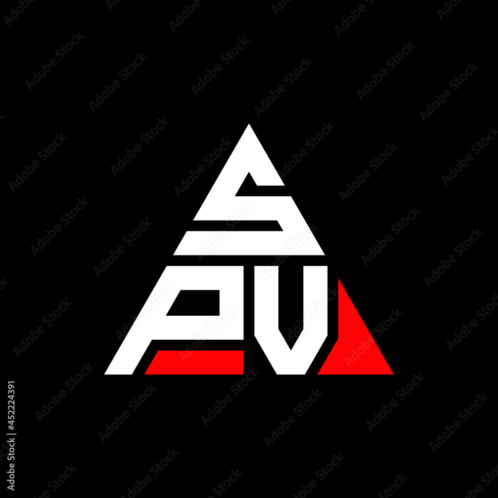 SPV triangle letter logo design with triangle shape. SPV triangle logo ...