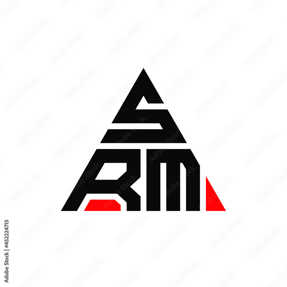 SRM triangle letter logo design with triangle shape. SRM triangle logo ...