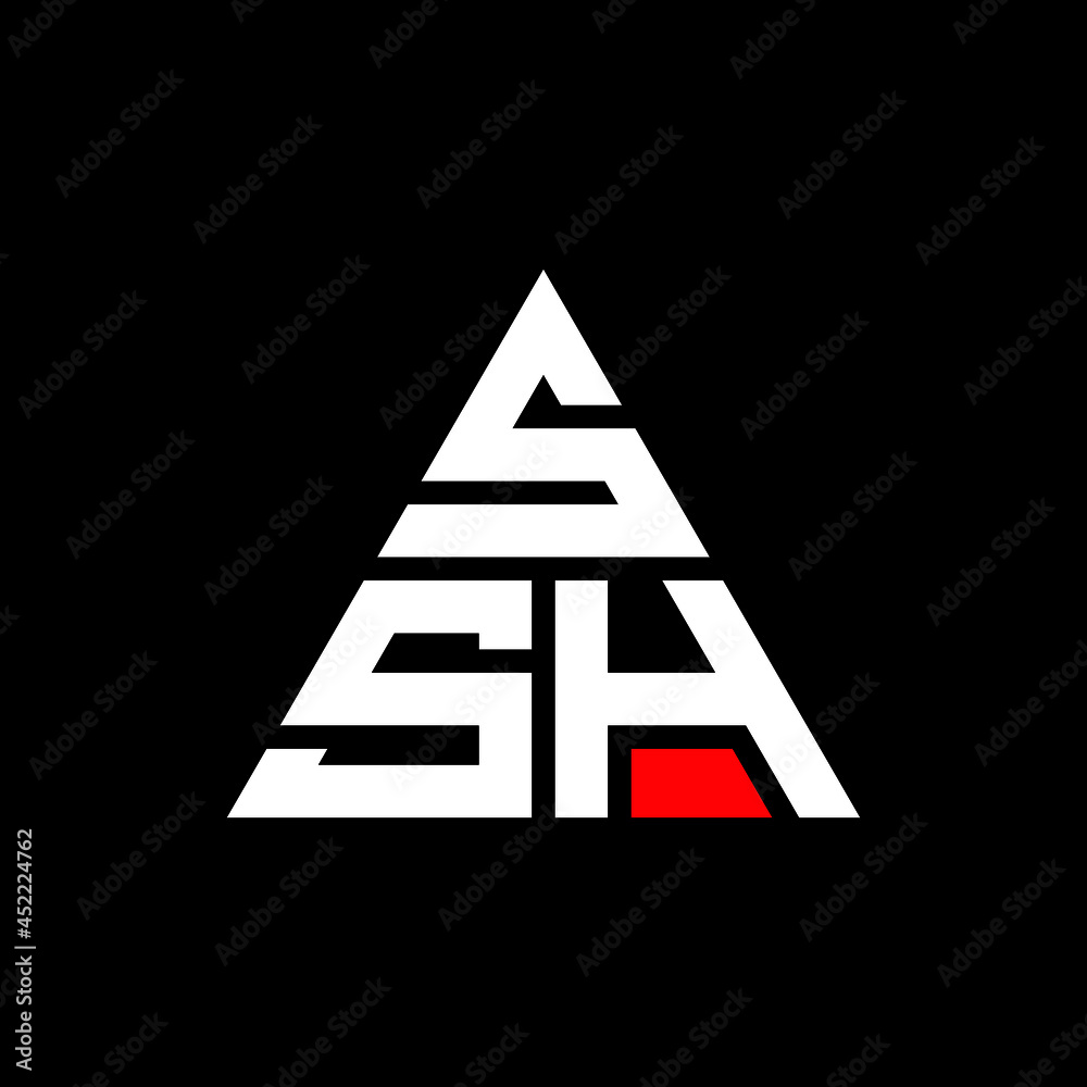 SSH triangle letter logo design with triangle shape. SSH triangle logo ...