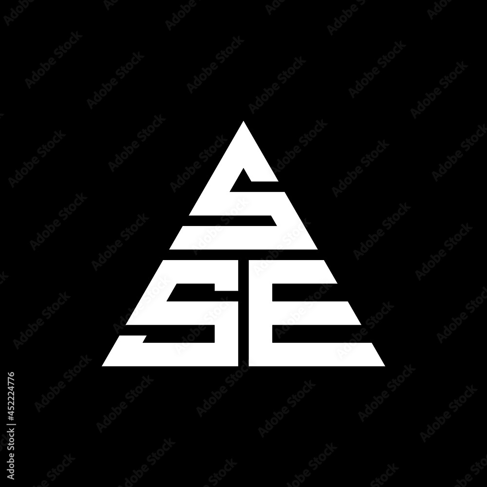 SSE triangle letter logo design with triangle shape. SSE triangle logo ...