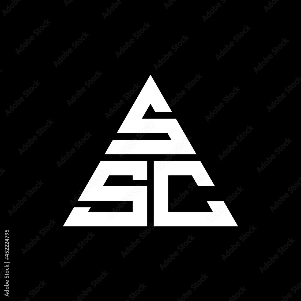 SSC triangle letter logo design with triangle shape. SSC triangle logo ...