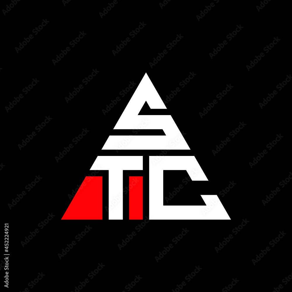 STC triangle letter logo design with triangle shape. STC triangle logo ...