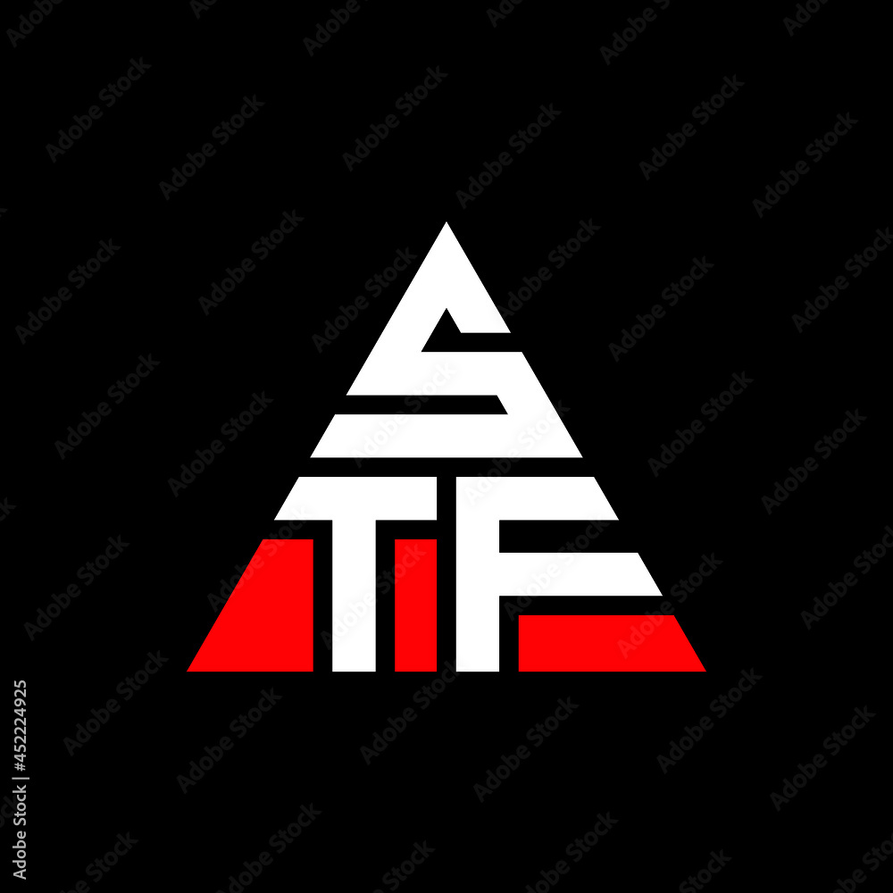 STF triangle letter logo design with triangle shape. STF triangle logo ...
