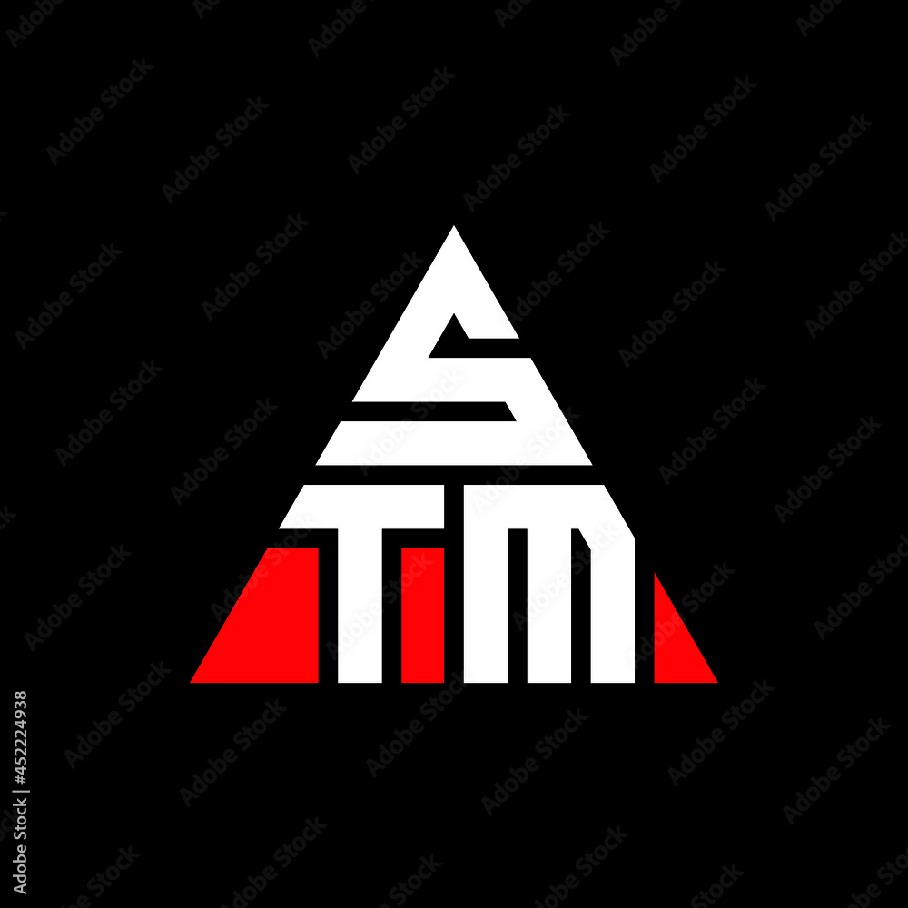 STM triangle letter logo design with triangle shape. STM triangle logo ...
