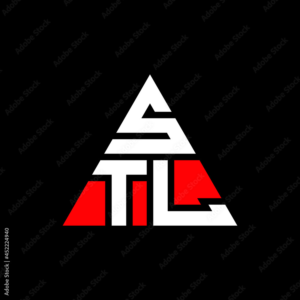 STL triangle letter logo design with triangle shape. STL triangle logo ...