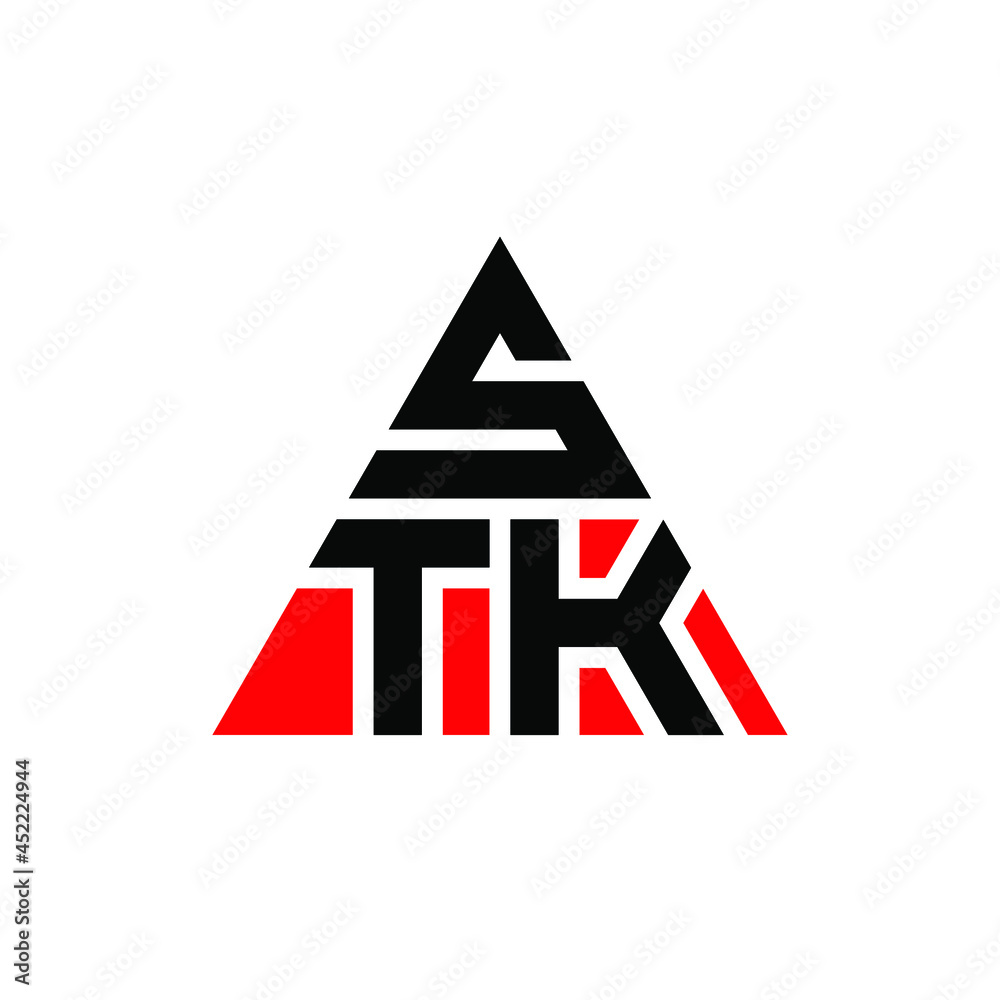 STK triangle letter logo design with triangle shape. STK triangle logo ...
