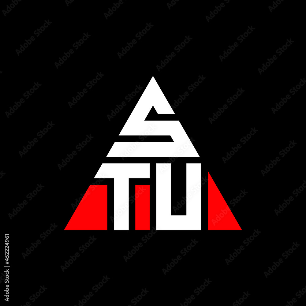 STU triangle letter logo design with triangle shape. STU triangle logo ...