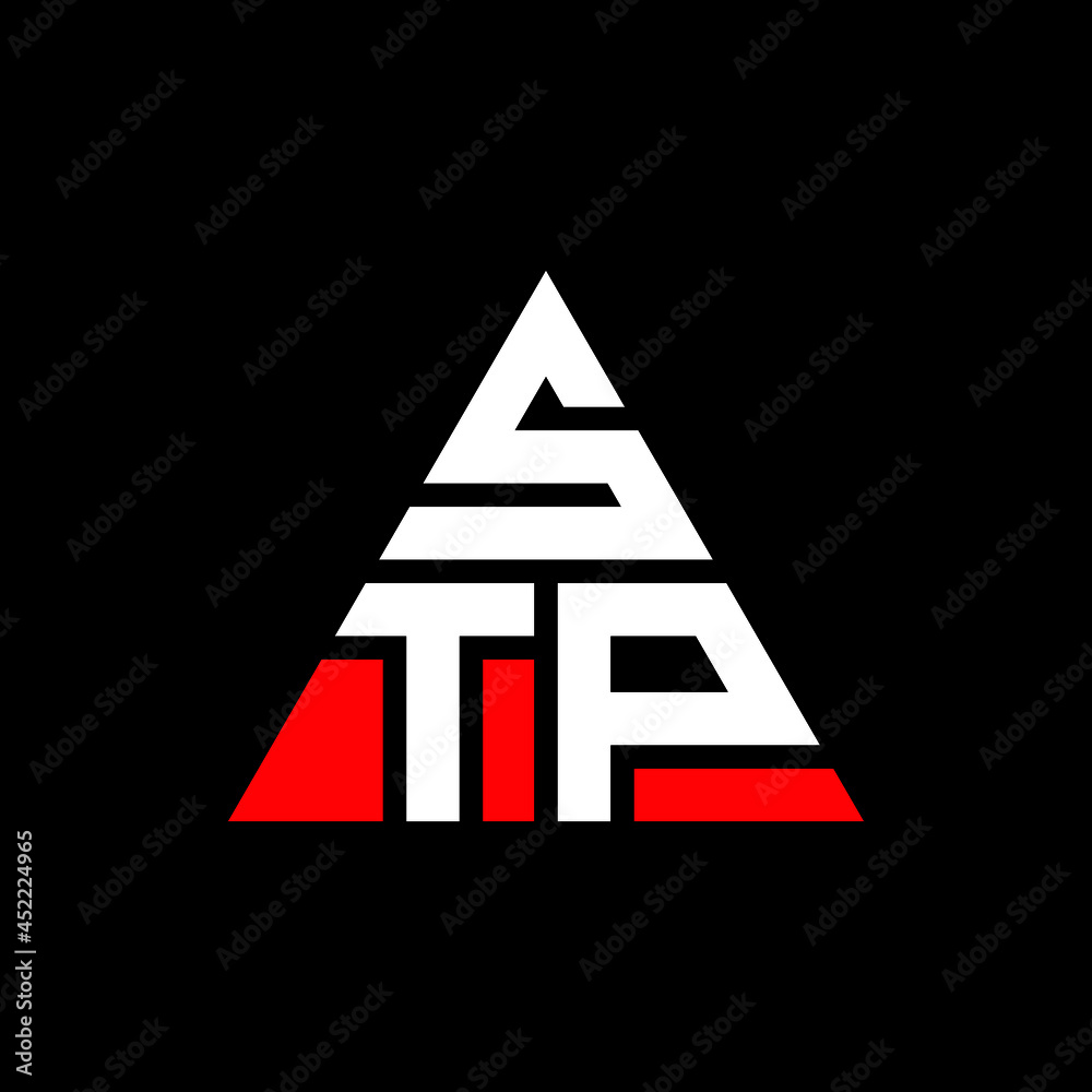 STP triangle letter logo design with triangle shape. STP triangle logo ...