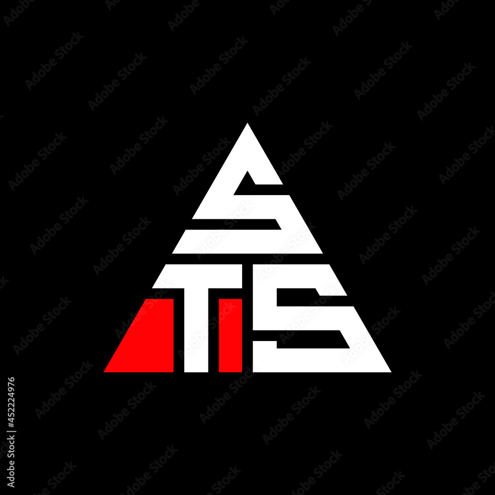 STS triangle letter logo design with triangle shape. STS triangle logo ...