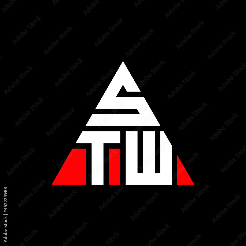 STW triangle letter logo design with triangle shape. STW triangle logo ...