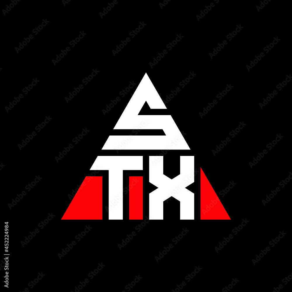 STX triangle letter logo design with triangle shape. STX triangle logo ...