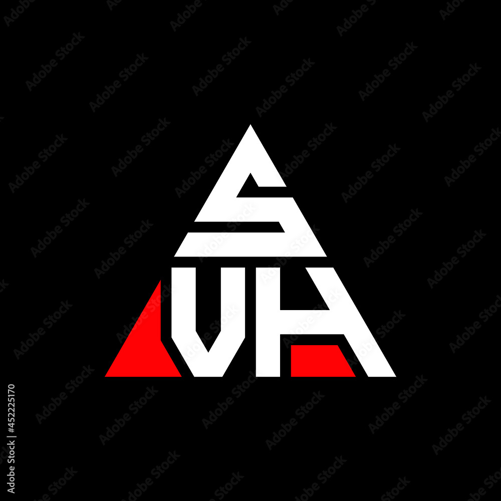 SVH triangle letter logo design with triangle shape. SVH triangle logo ...