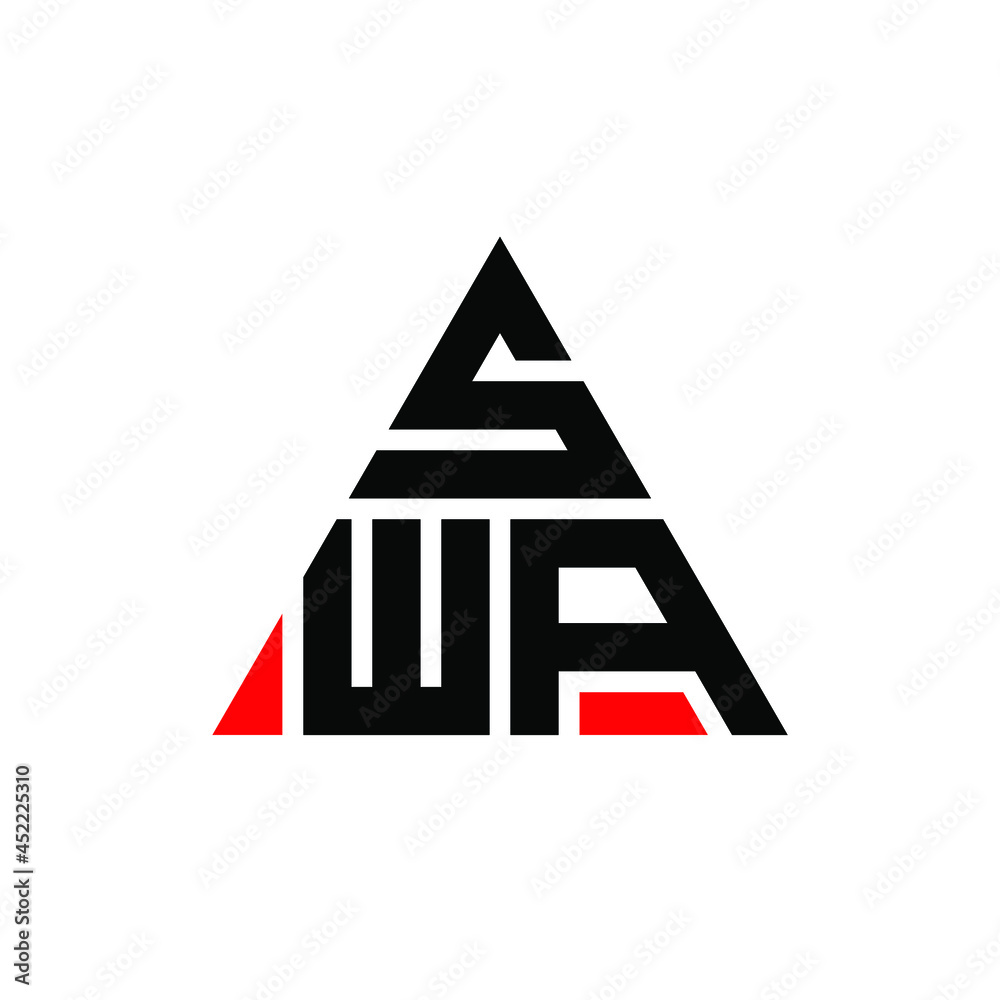 SWA triangle letter logo design with triangle shape. SWA triangle logo ...