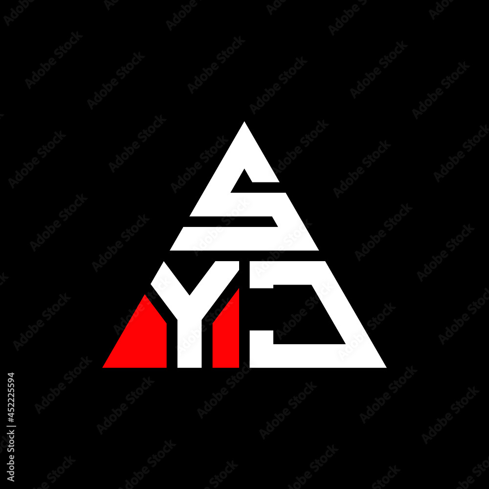 SYJ triangle letter logo design with triangle shape. SYJ triangle logo ...