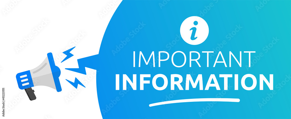 Important Information vector banner with megaphone. Business ...