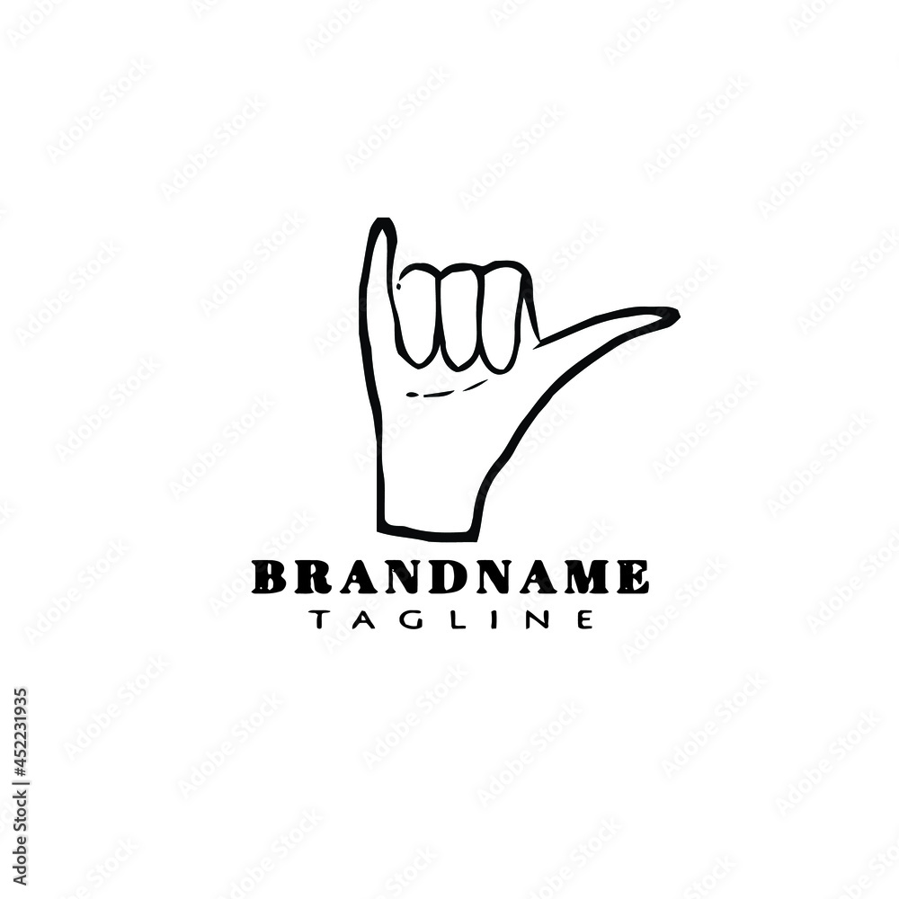 shaka logo icon design template cartoon black isolated vector ...