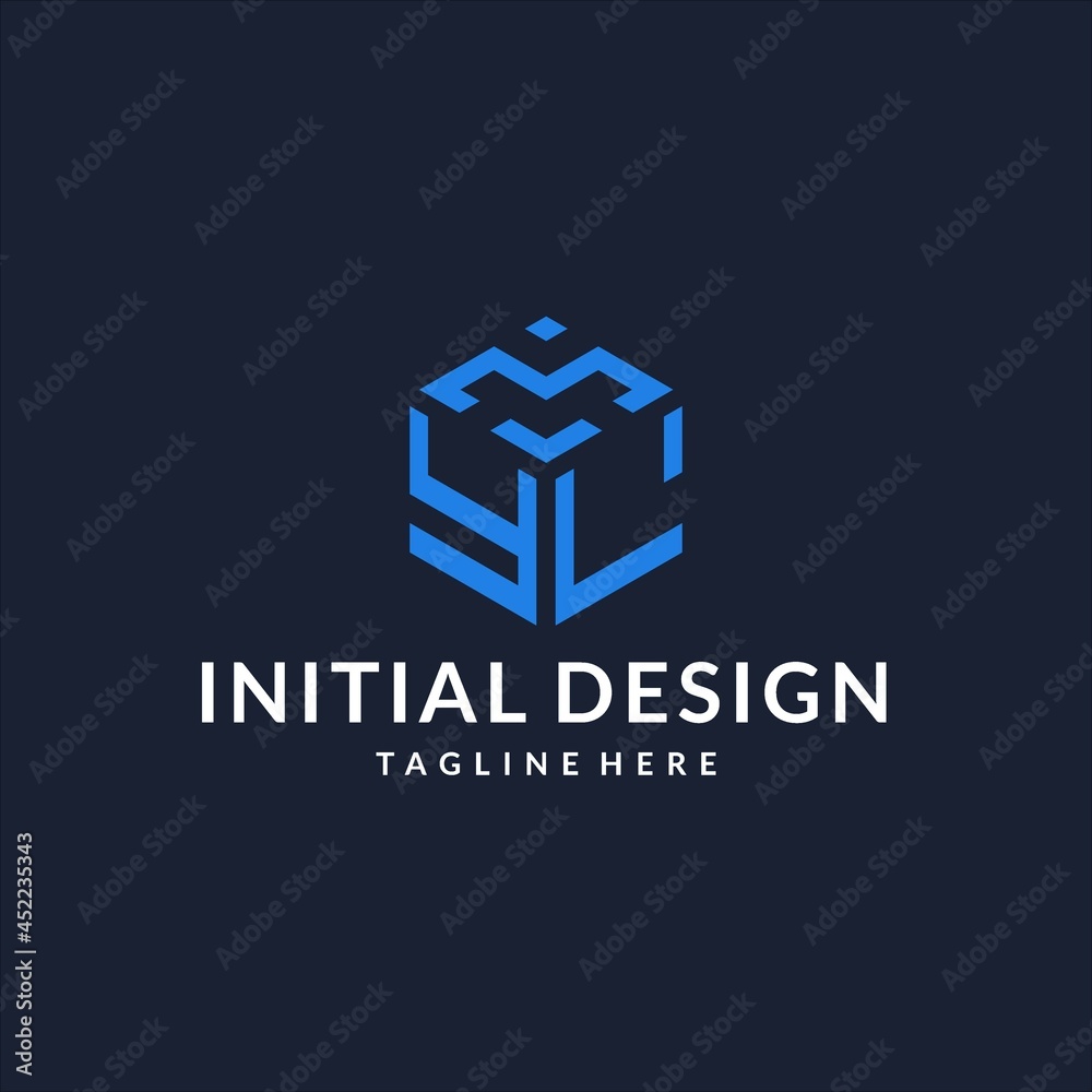 Vetor de YL logo hexagon designs, best monogram initial logo with hexagonal shape design ideas ...