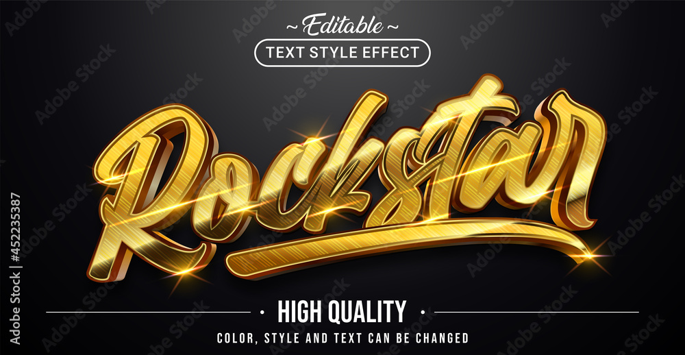 Editable text style effect - Rockstar text style theme. Stock Vector ...