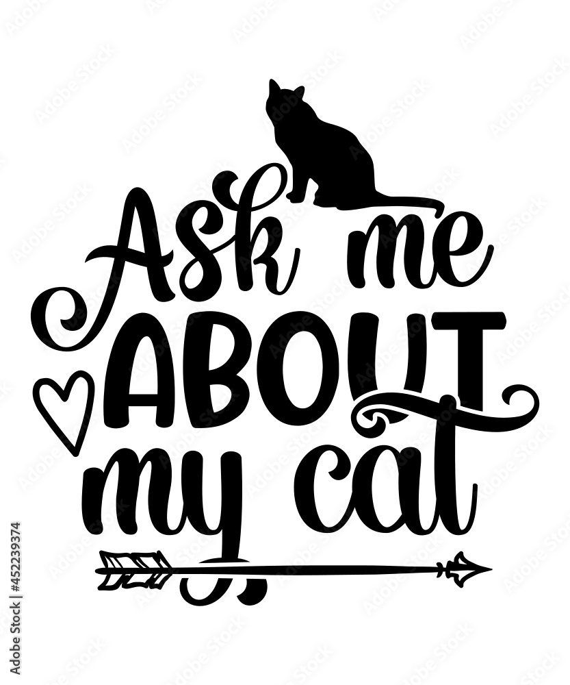 Vetor de Cat Svg, Bundle Svg, Cat Bundle Svg, Silhouette Svg, Black ...